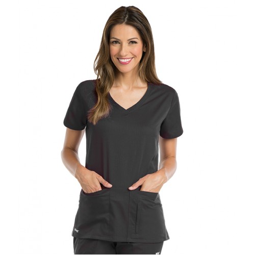 4-Pocket Crossover V-neck Top - 41423